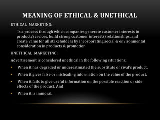 Ethical vs non ethical marketing | PPTX