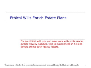 Ethical Wills Enrich Estate Plans | PPS