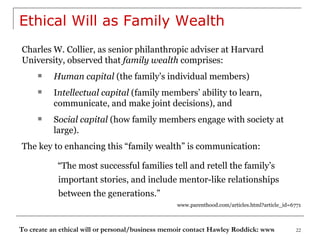 Ethical Wills Enrich Estate Plans | PPS