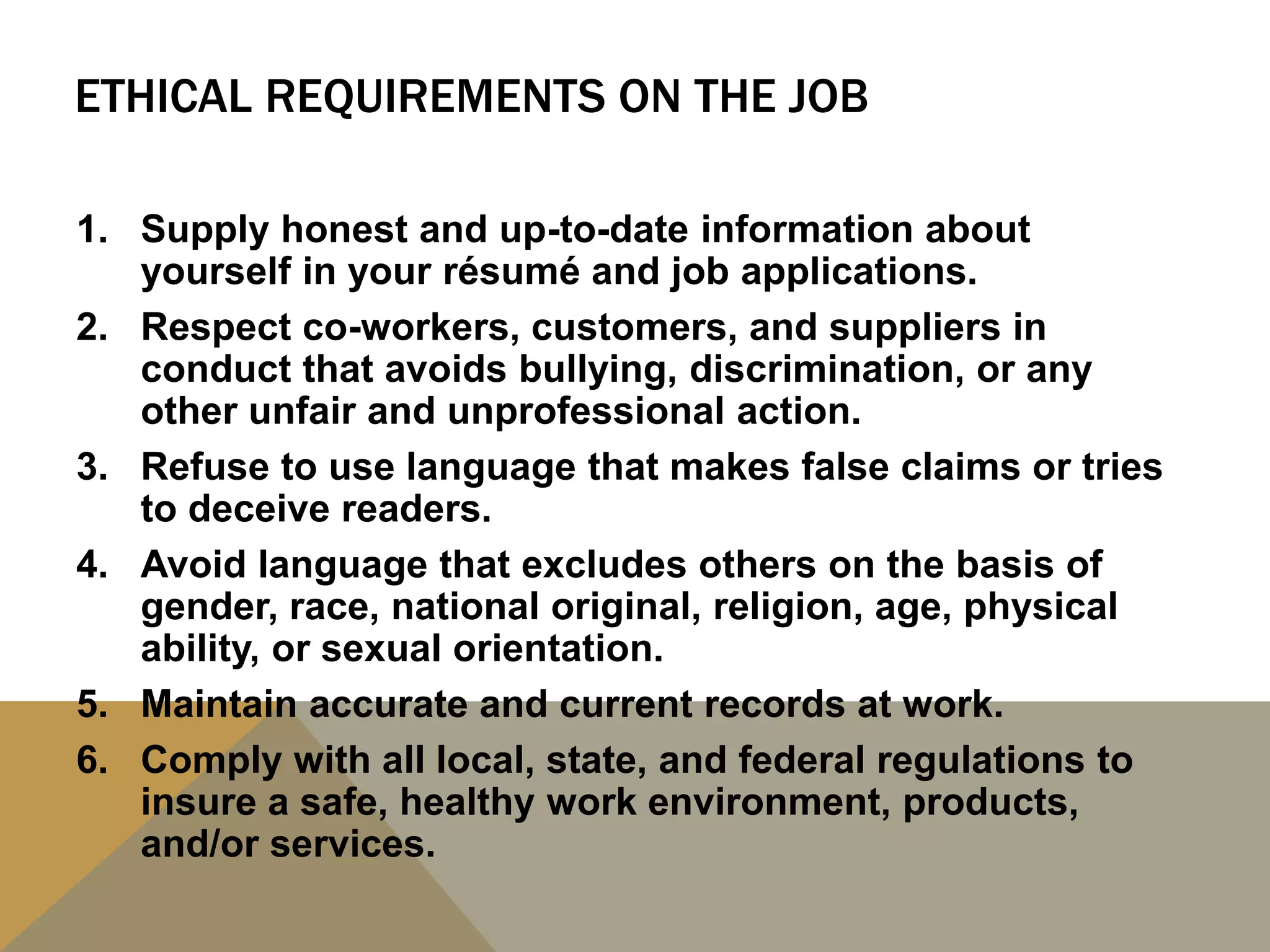 Ethical Writing in the Workplace | PPT