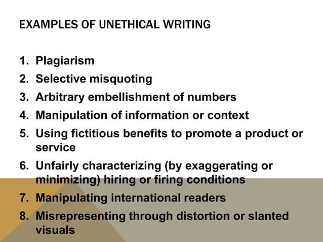 Ethical Writing in the Workplace | PPT