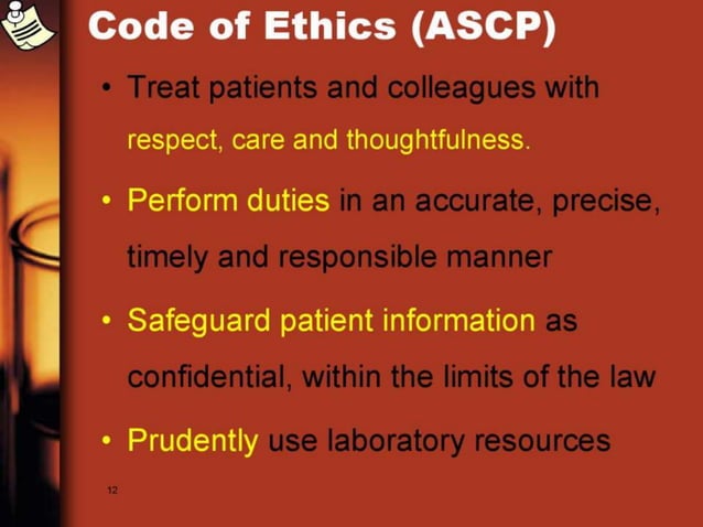 Laboratory Ethics | PPTX | Blood Disorders | Diseases and Conditions