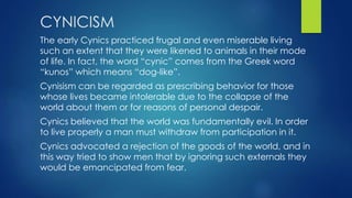 Cynicism & Stoicism | PPTX
