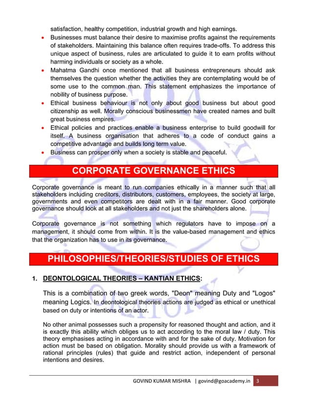 Ethics, Governance and Sustainability | PDF