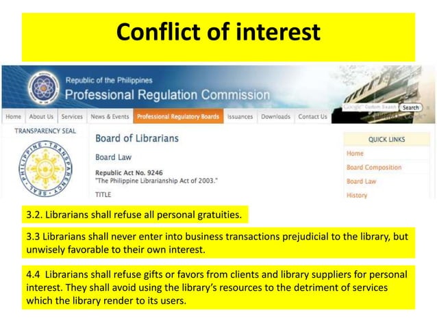 Doing the right thing: Ethical challenges for today's Filipino librarians | PPTX | Law