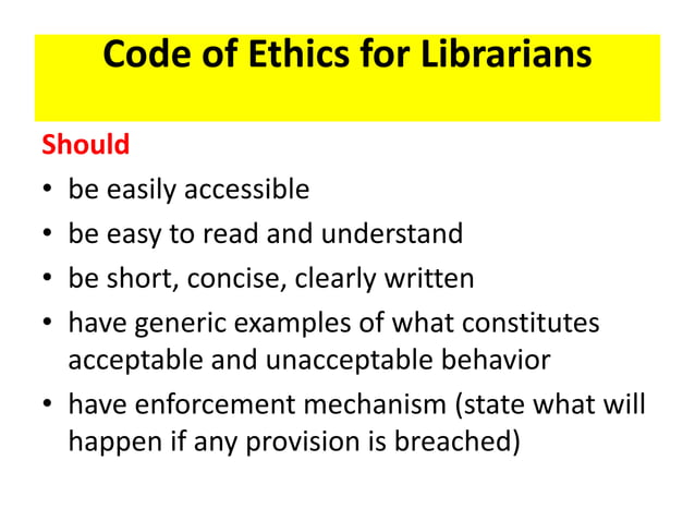 Doing the right thing: Ethical challenges for today's Filipino librarians | PPTX | Law
