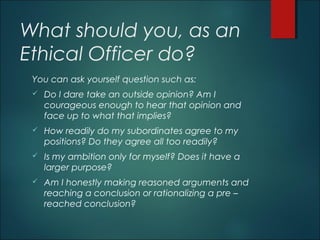 Should every Listed Company have an Ethics Officer? | PPT