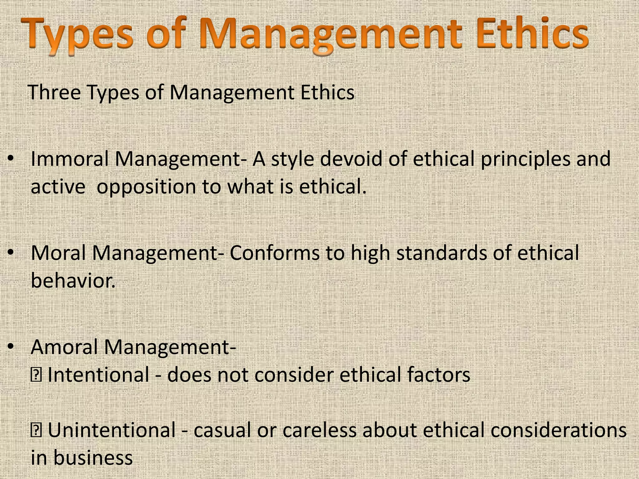 Ethics in management | PPTX