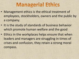 Ethics in management | PPTX