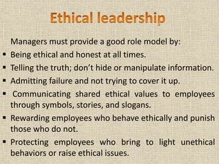 Ethics in management | PPTX | Executive Leadership & Management | Business