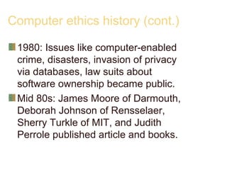 Ethics | PPT | Computing | Technology & Computing