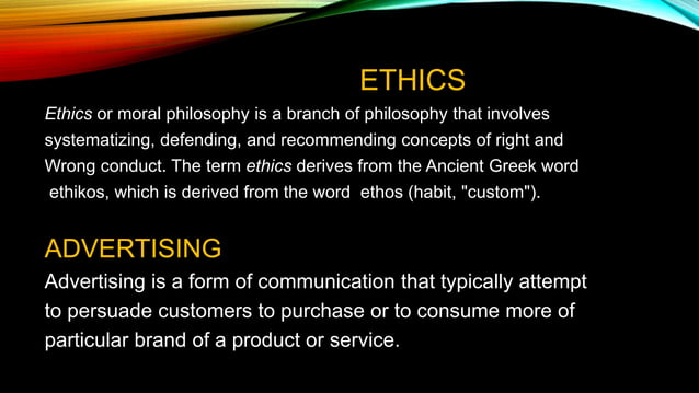 Ethics in advertisement | PPT