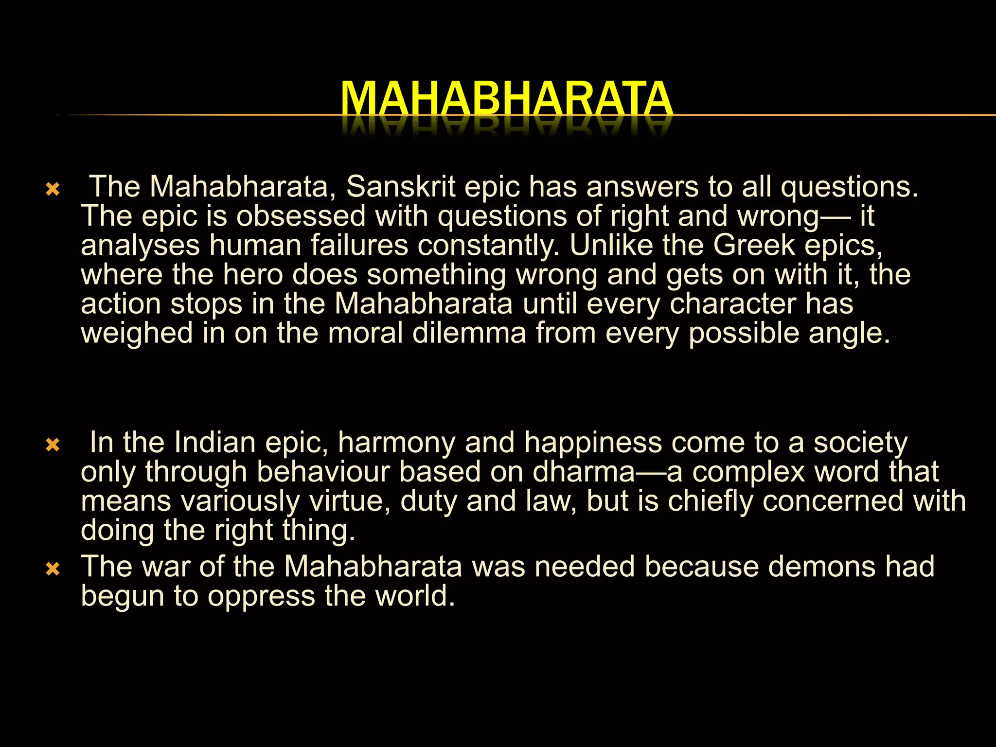 Mahabharat: Characters and dilemmas | PPTX