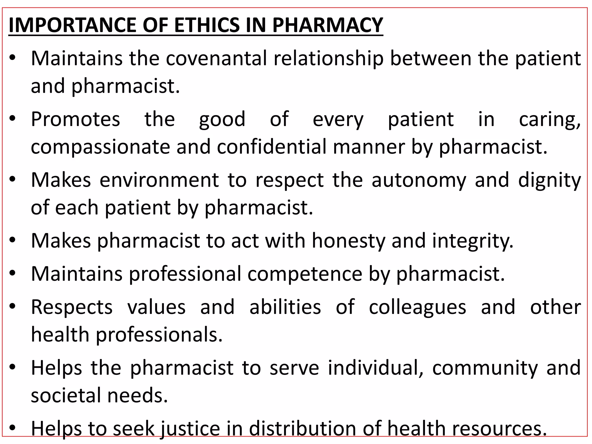 Pharmacy Ethics | PPTX