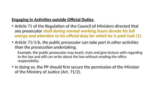 Ethics of Public Prosecutors -Lecture not | PPTX