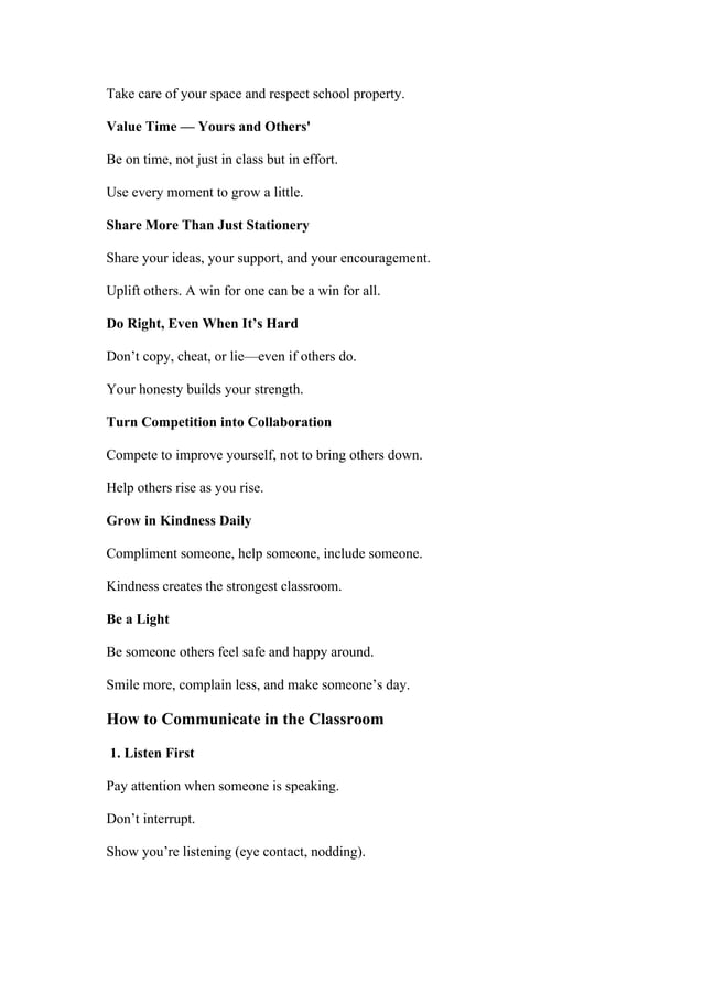Ethics & classroom rules and points.docx