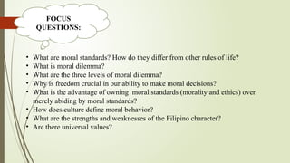 ETHICS MORAL UNDERSTANDING STANDARDS PPT | PPTX