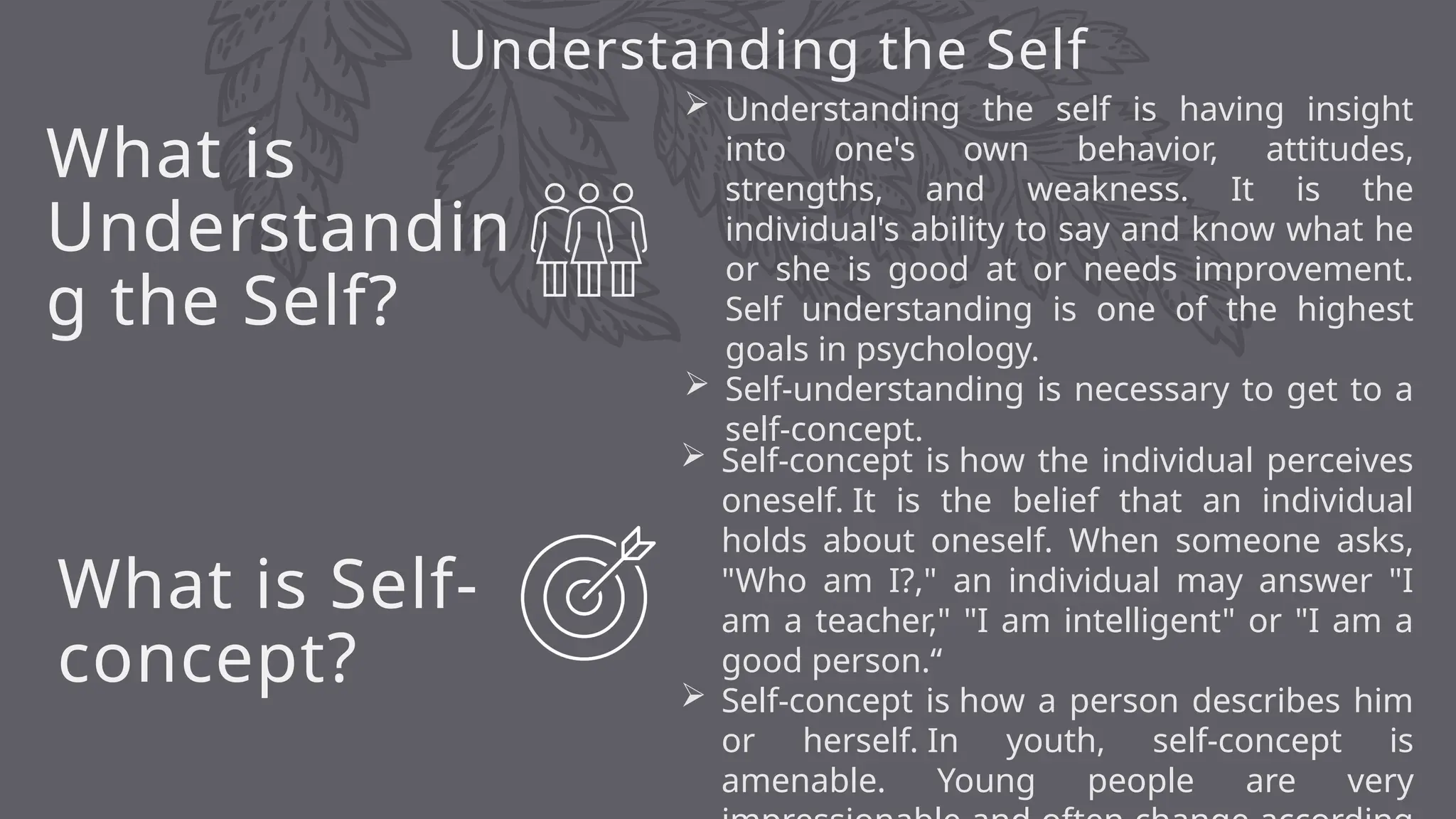 FORMATION AND TRANSFORMATION OF SELF (UNDERSTANDING THE SELF) | PPTX