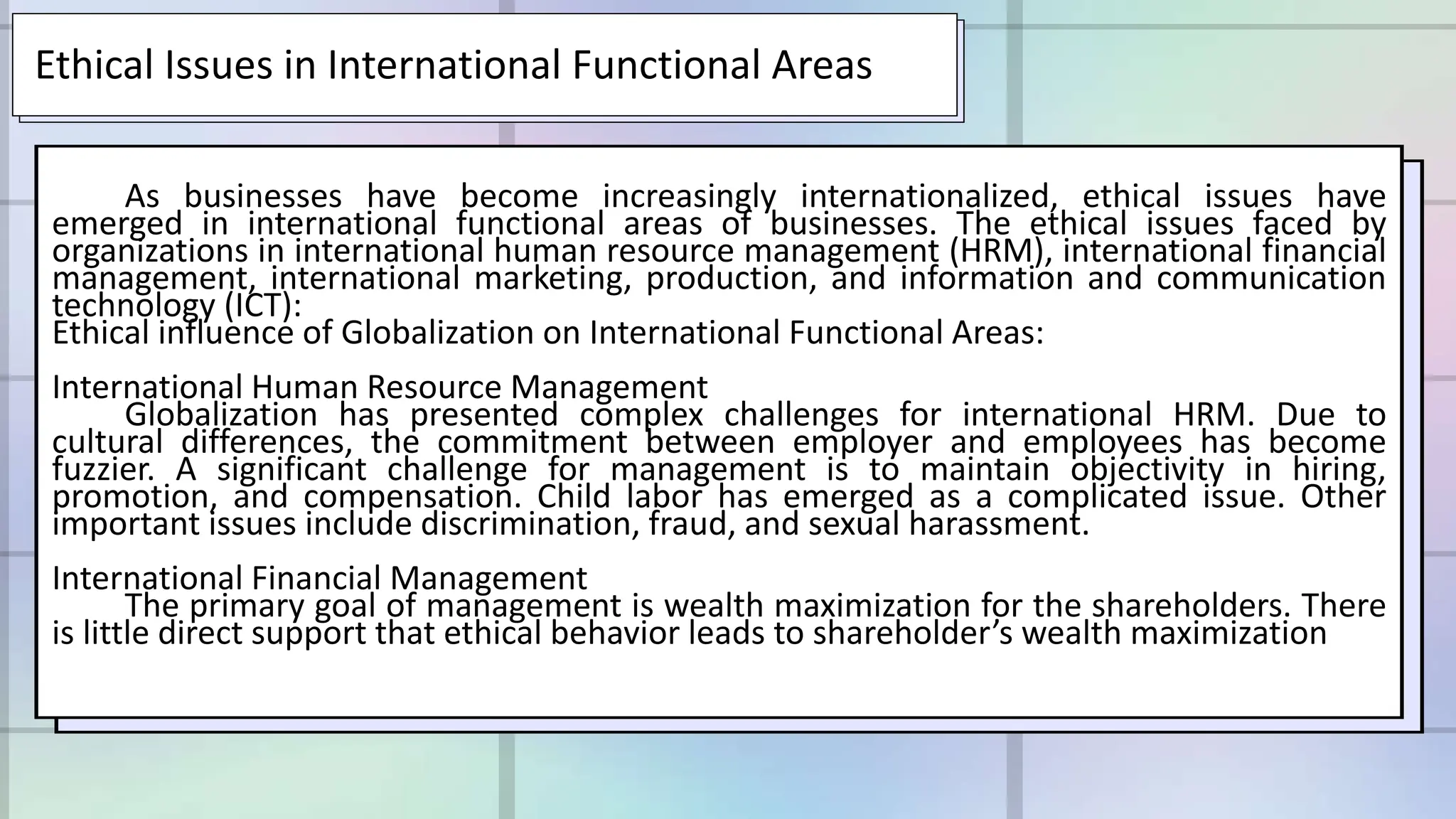globalization and its ethical challenges | PPTX