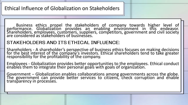 globalization and its ethical challenges | PPTX