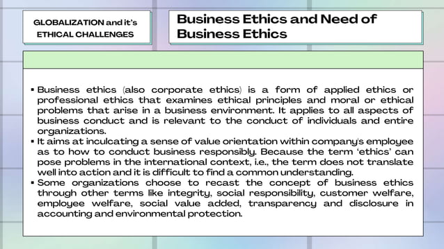 globalization and its ethical challenges | PPTX