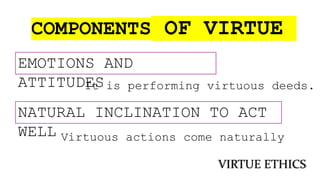 ETHICS-Virtue Ethics. Character of Virtue and Components. | PPTX