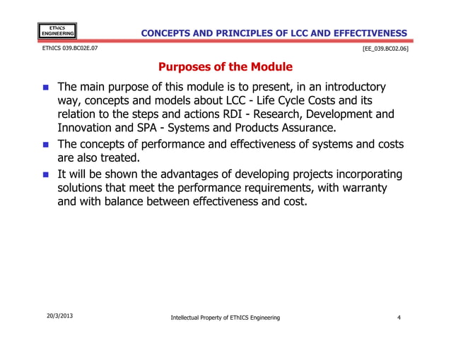 Concepts and Principles of Life Cycle Cost (LCC) and Effectiveness | PPT