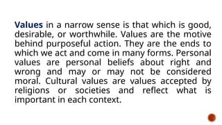 Ethics Lesson 7 - Universal Values .pptx