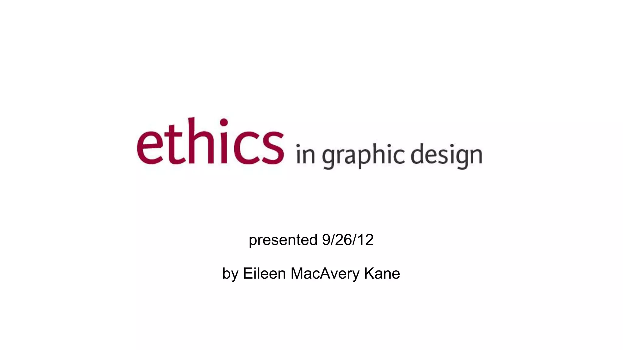 Ethics in Graphic Design | PPS