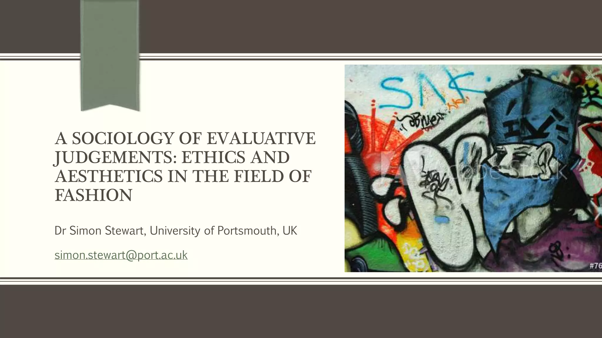 Ethics and aesthetics in the field of fashion | PPTX