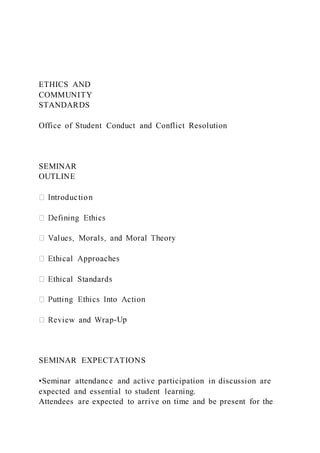 ETHICS AND COMMUNITY STANDARDSOffice of Student Co | DOCX