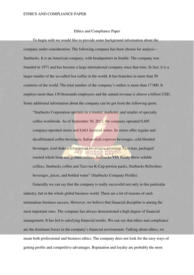 Ethics and compliance paper | PDF