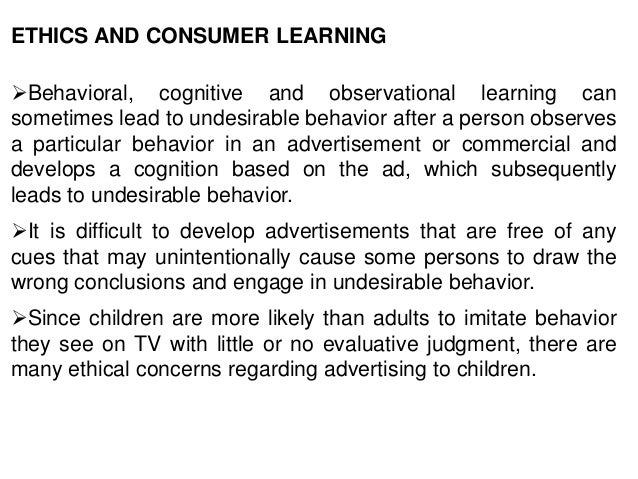 Ethics and consumer learning