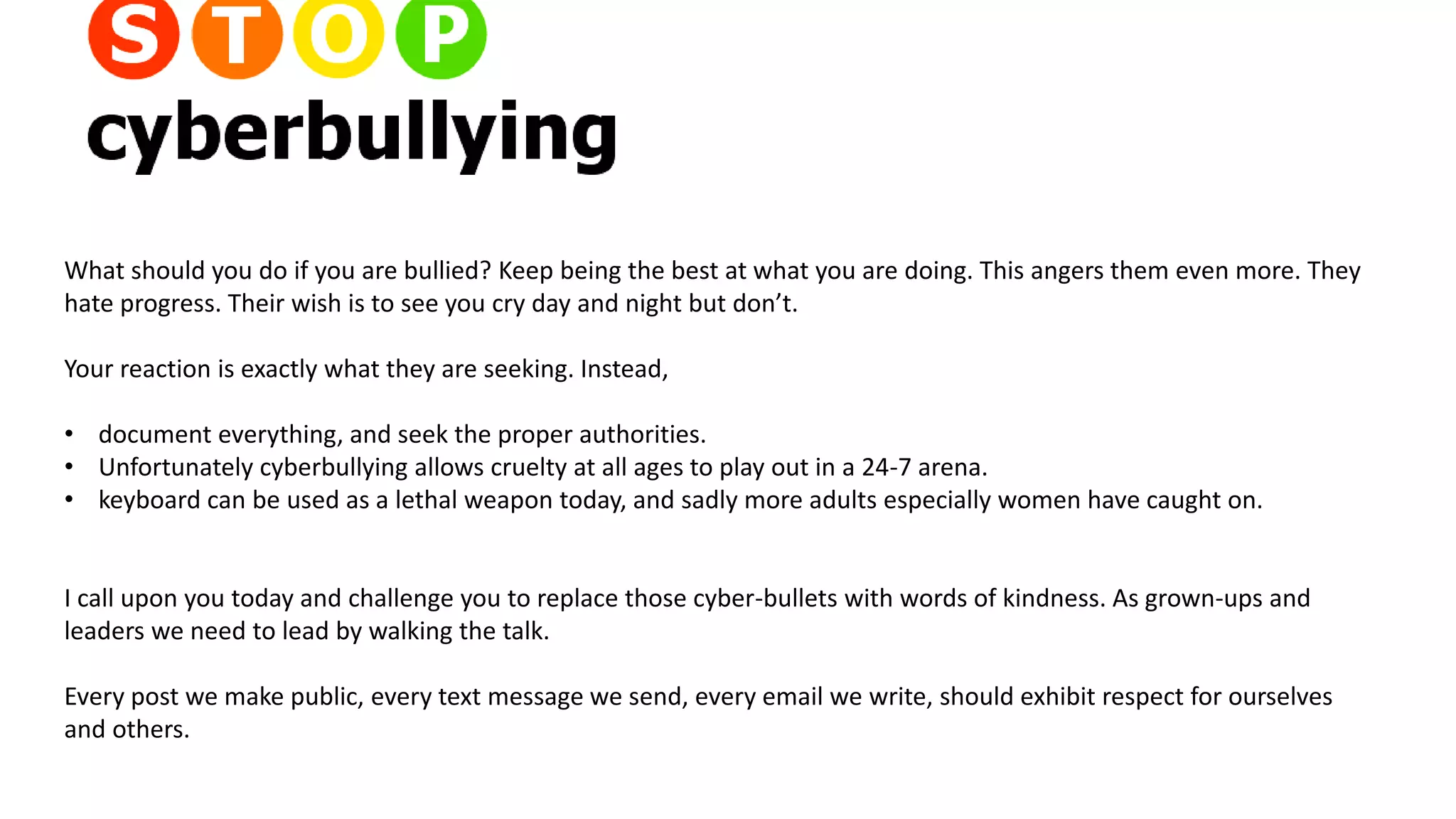 Ethics and cyber bullying | PPSX