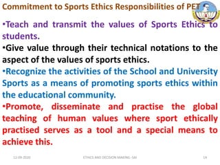 Ethics and decision making | PPTX | Soccer | Sports