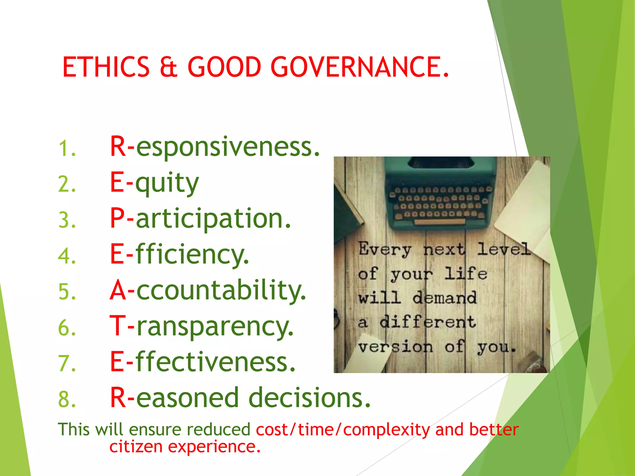 Ethics and Good Governance | PPTX
