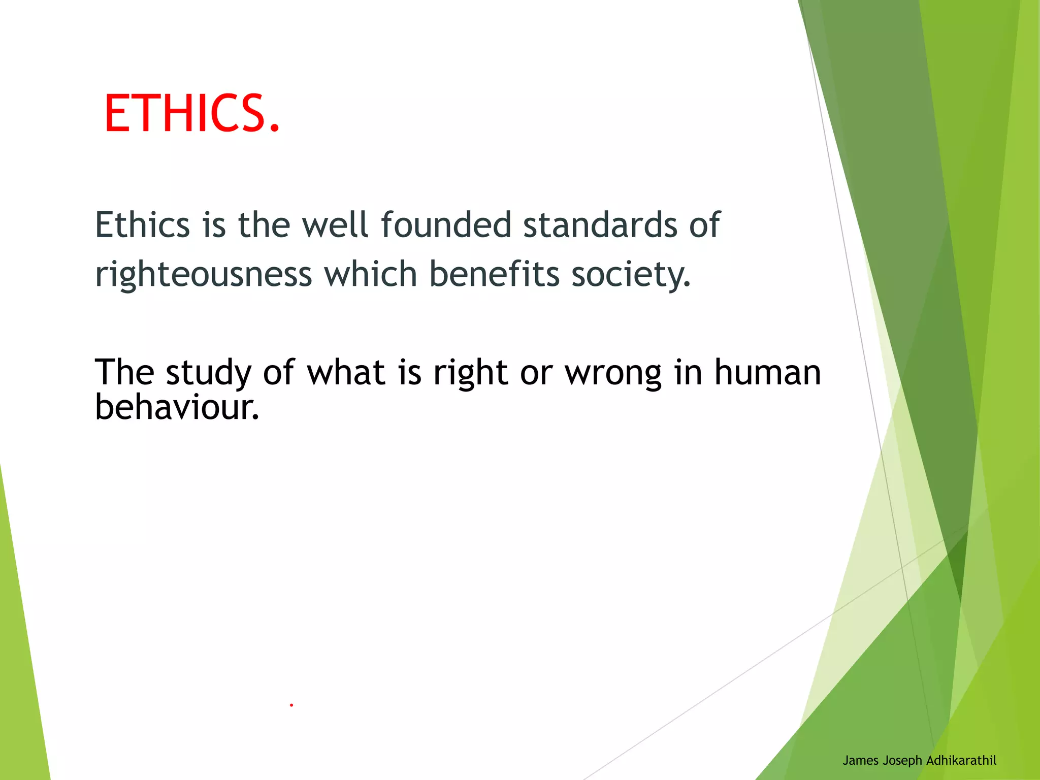 Ethics and Good Governance | PPTX