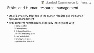 Ethics and HRM in an organization | PPTX