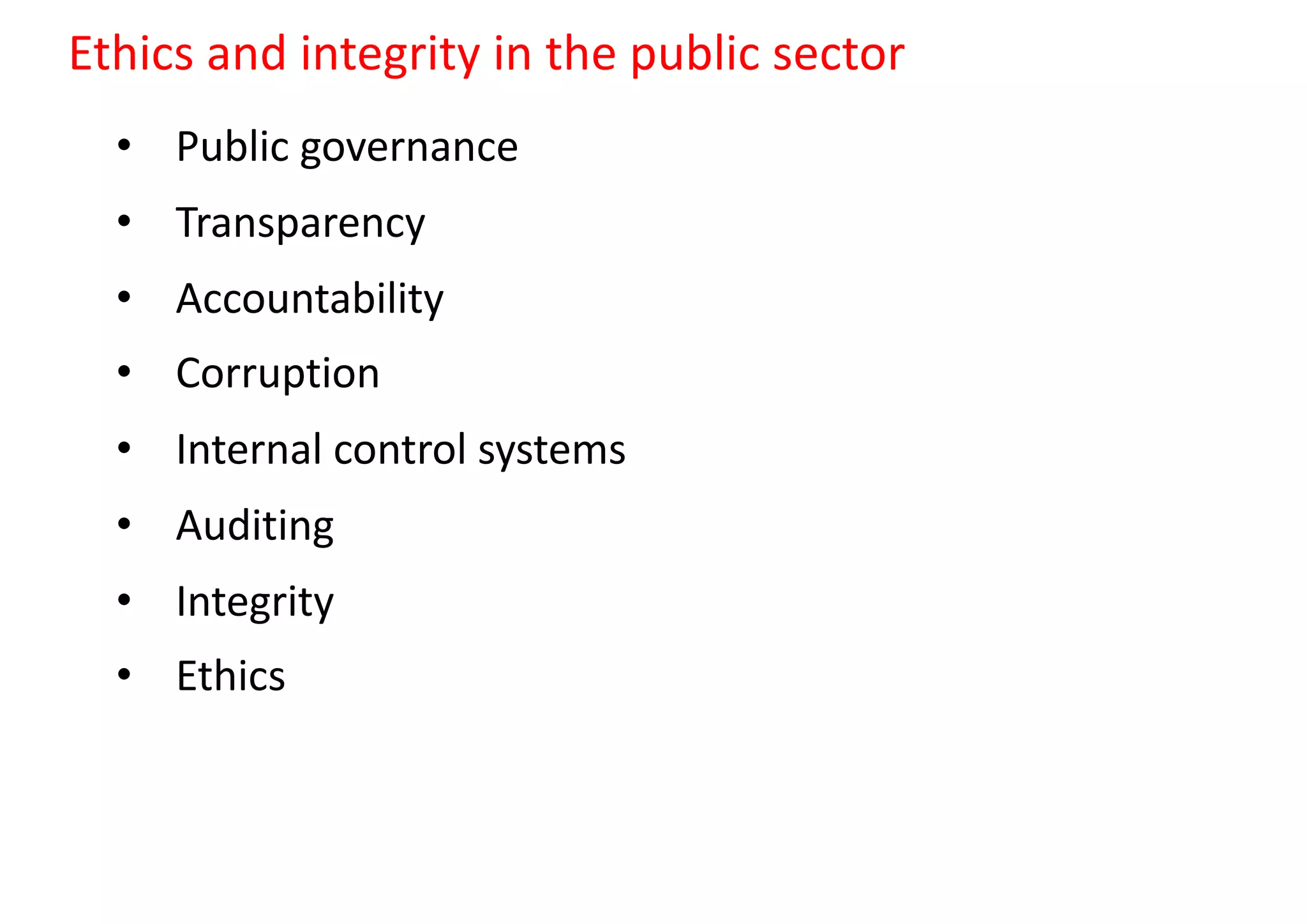 Ethics and integrity in the public sector | PDF