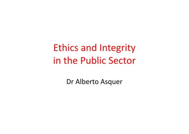 Ethics and integrity in the public sector | PDF | Business | Business ...