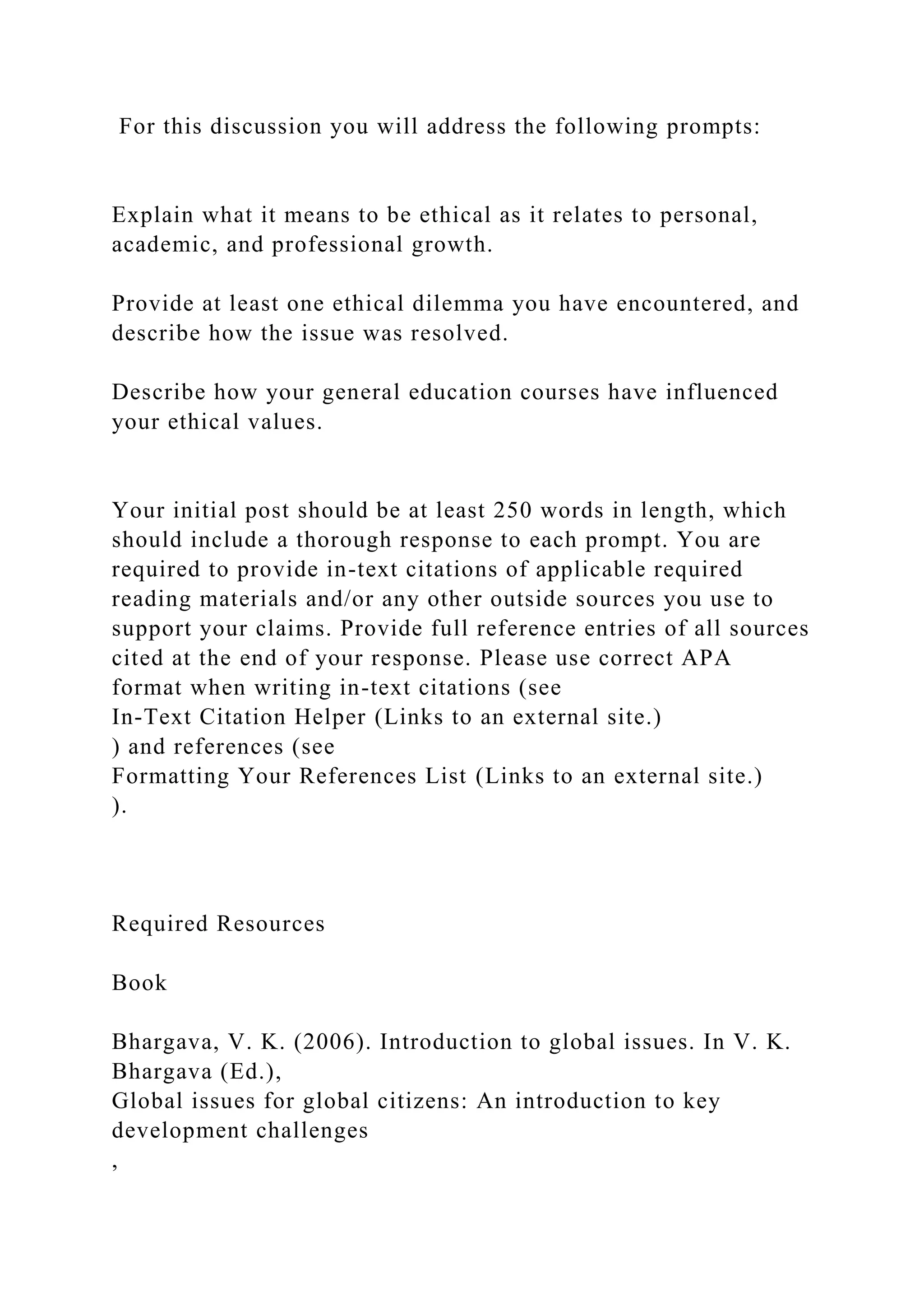 Ethics and Moral Development [WLOs 1, 2, 3] [CLOs 1, 2, 3]Prep.docx