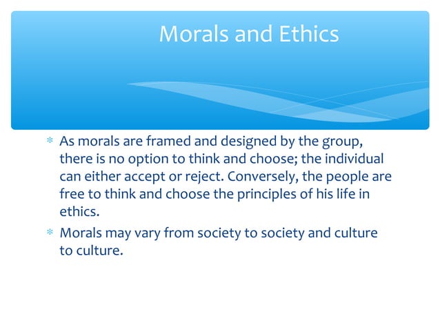 Ethics and morality | PPT