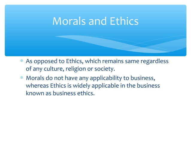 Ethics and morality | PPT