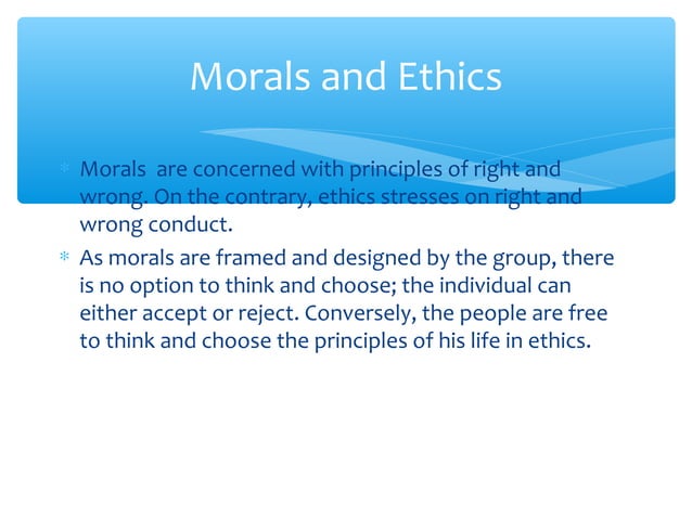 Ethics and morality | PPT