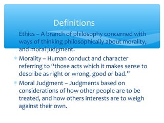 Ethics and morality | PPT