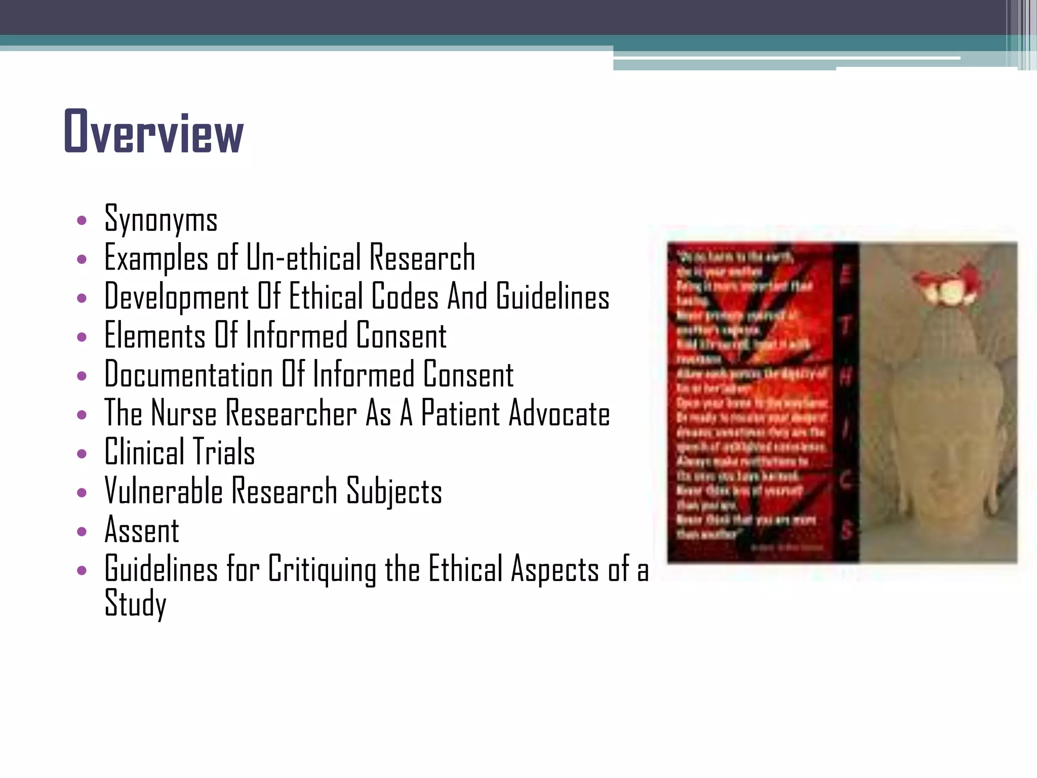 Ethics and nursing research | PPTX | Infectious Diseases | Diseases and ...