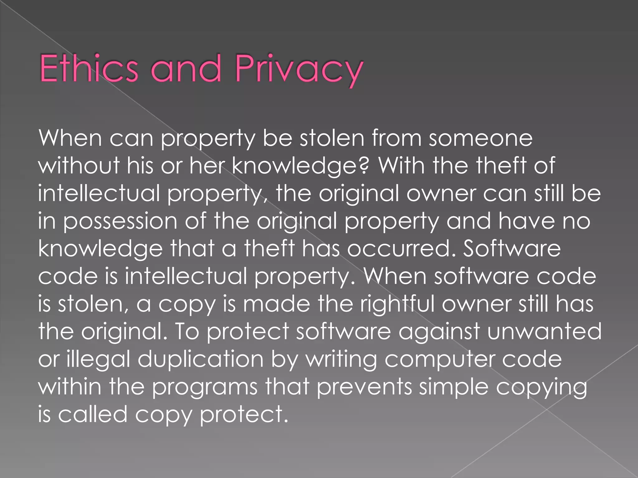 Ethics and privacy ppt 3rd period | PPTX
