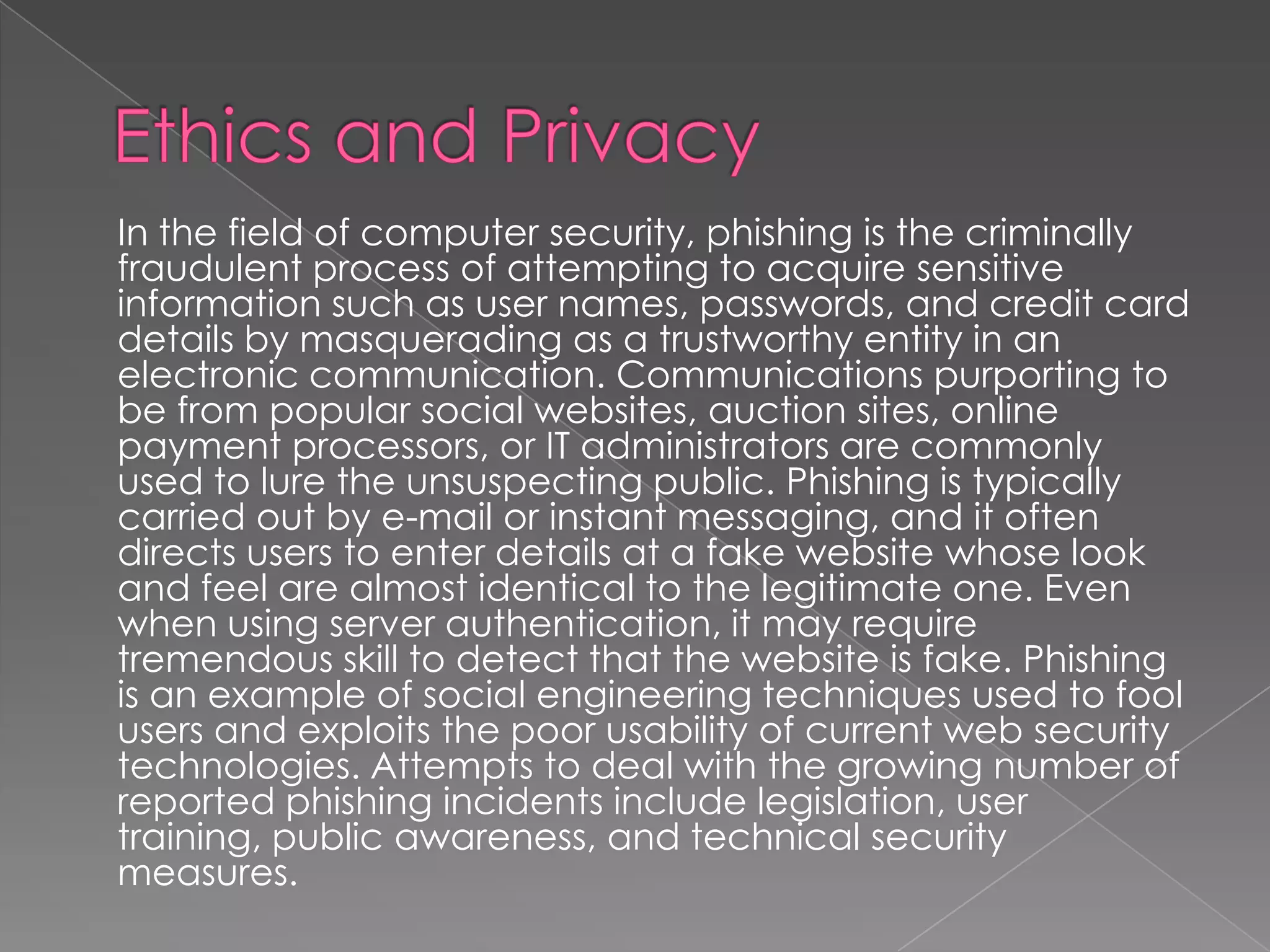 Ethics and privacy ppt 3rd period | PPTX