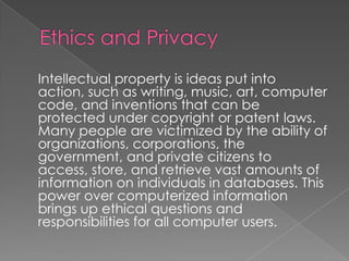 Ethics and privacy ppt 3rd period | PPTX