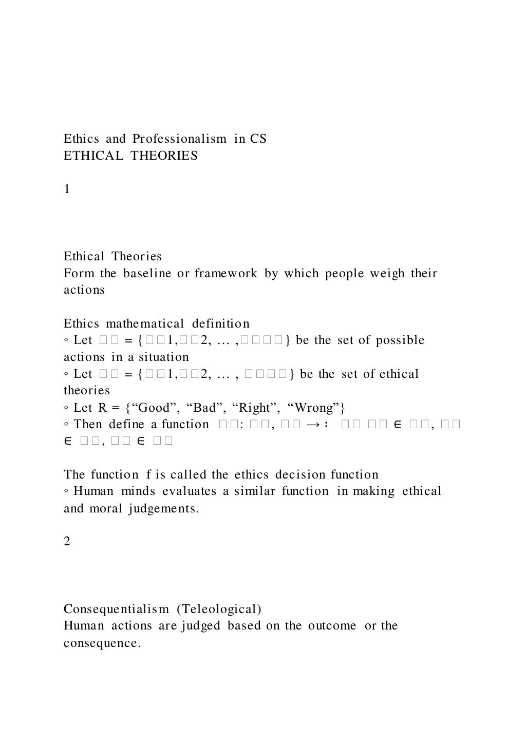 Ethics and Professionalism in CSETHICAL THEORIES1 | PDF